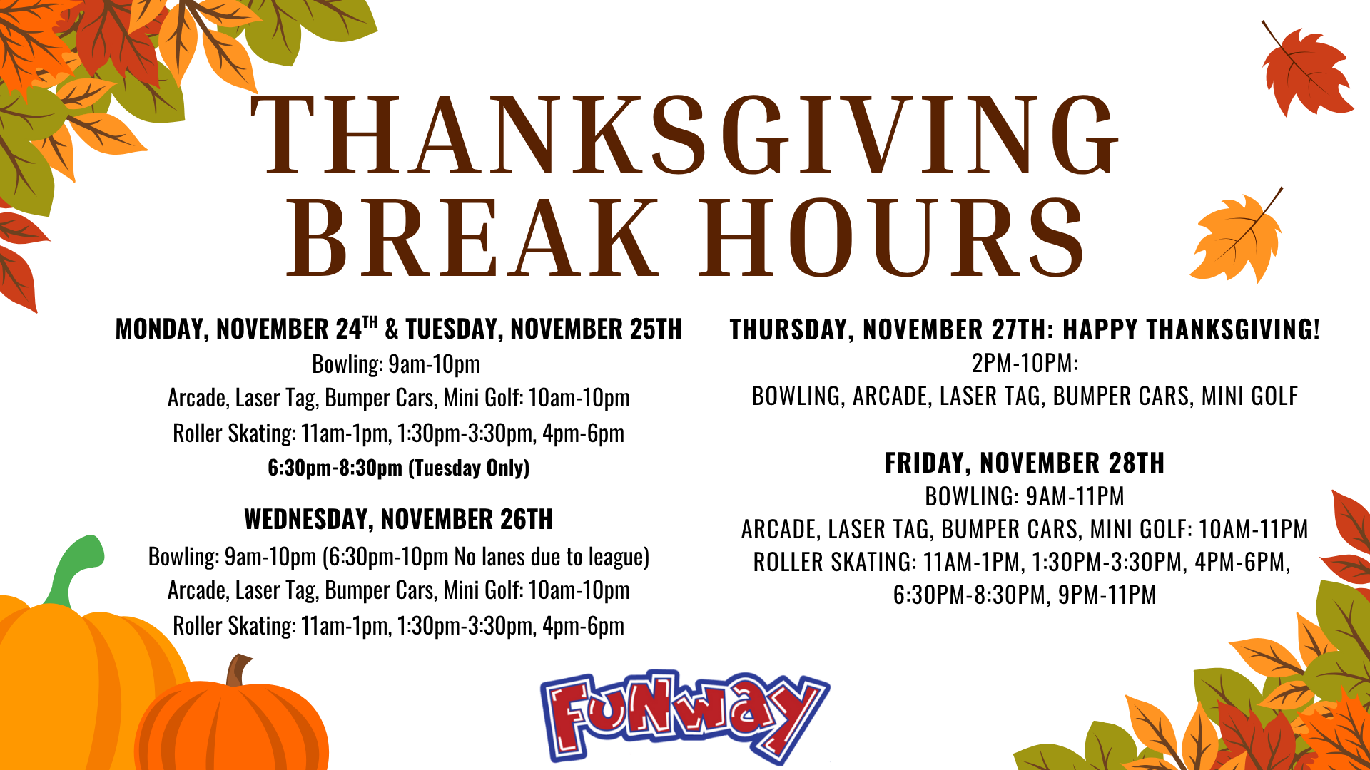 Bowling, Arcade, & Roller Skating Pricing | Funway